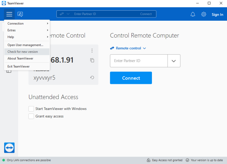 Why is the mouse not working in TeamViewer on a remote computer